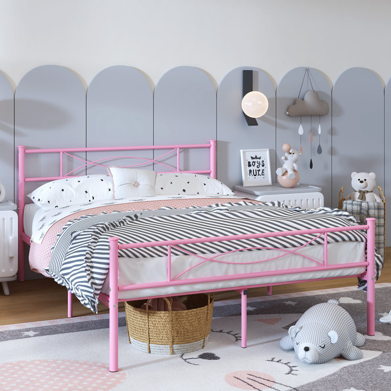 Modern Metal Full Size Bed Frame For Teen And Adult